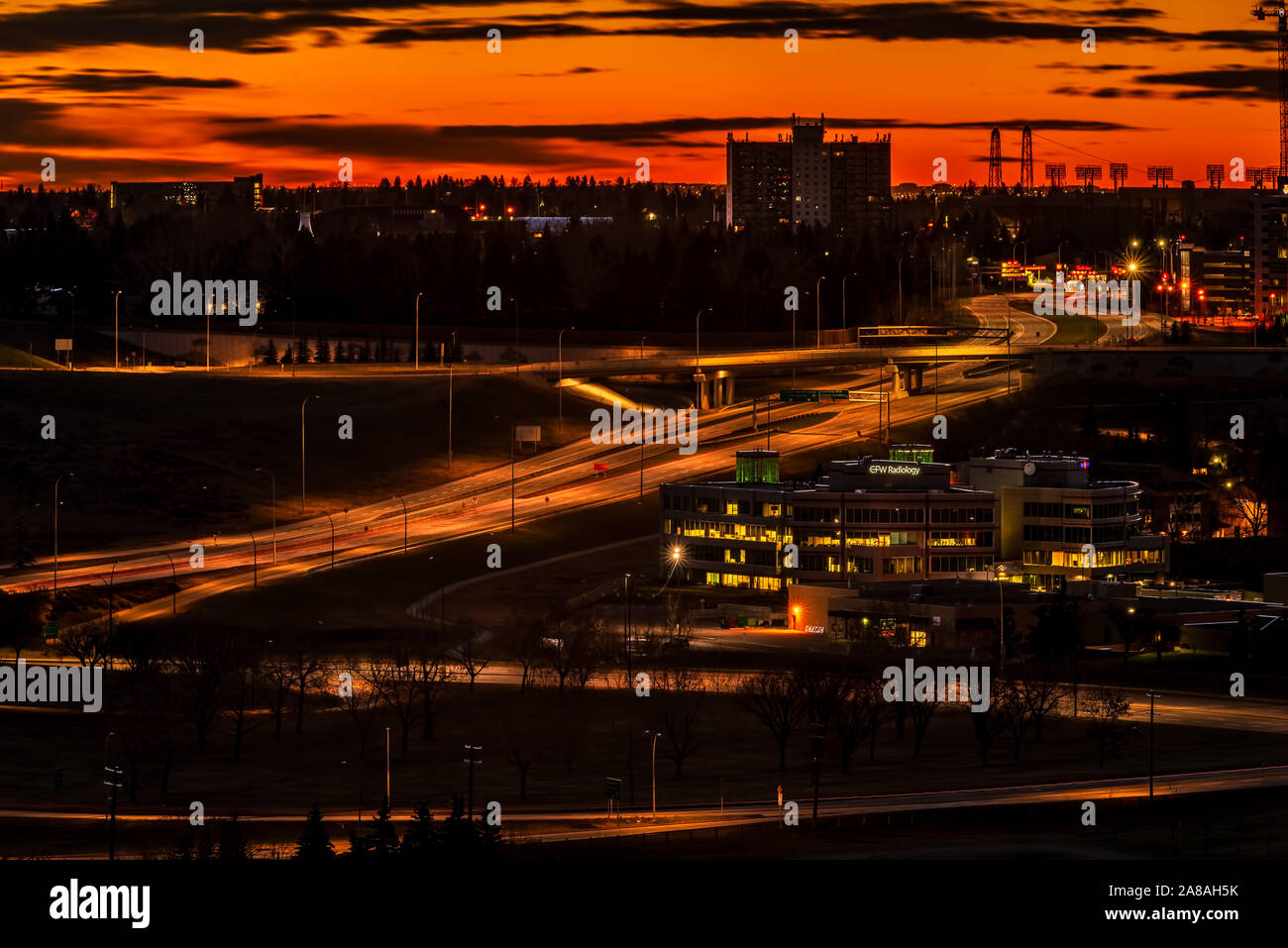 Sunrise of Calgary Alberta Canada Stock Photo - Alamy