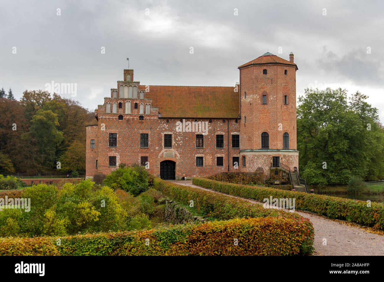 Torup, Sweden - October 20, 2019: The front facade of the brick ...
