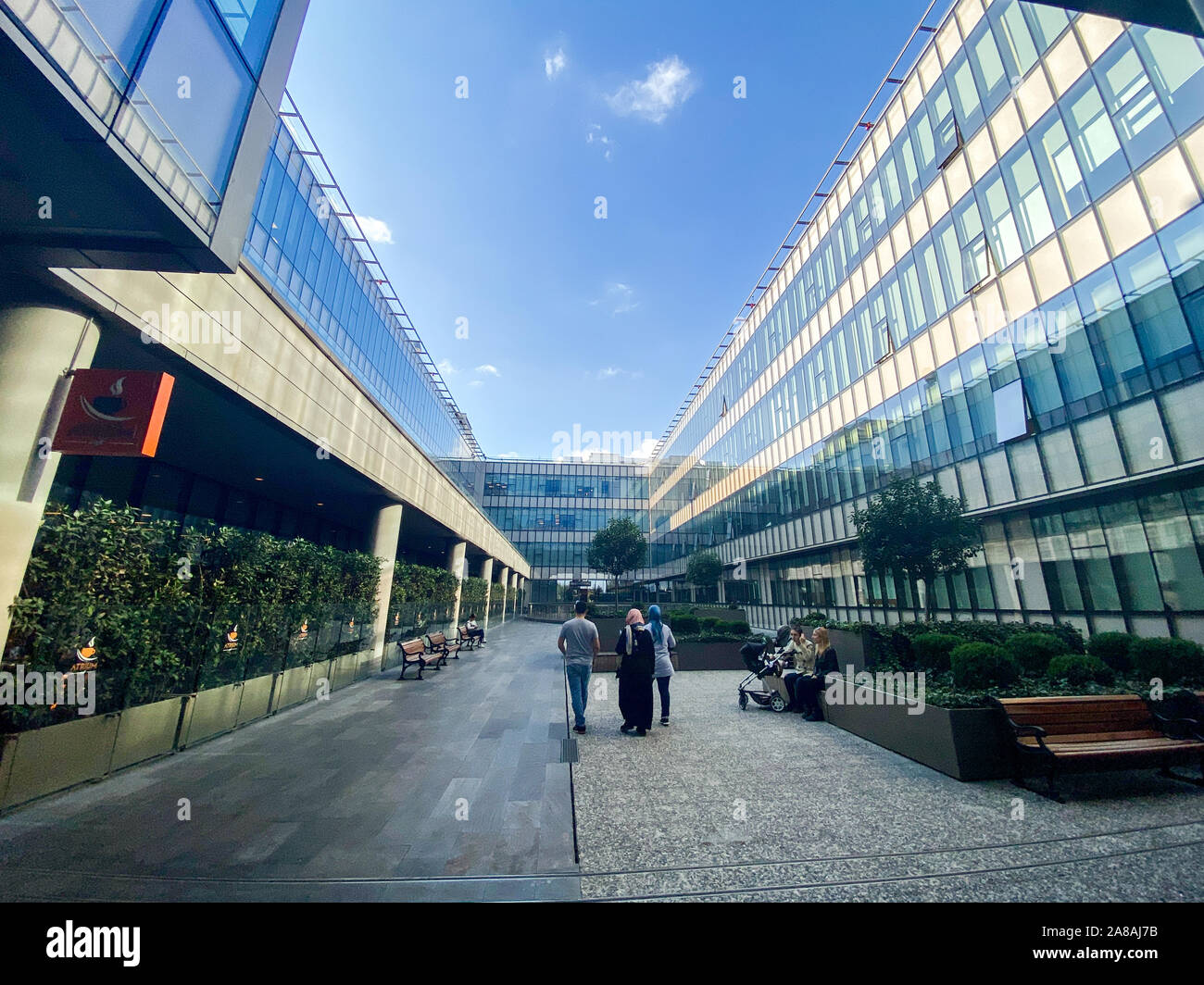 October 24, 2019. Turkey. Istanbul. University Hospital Koch. Facade ...