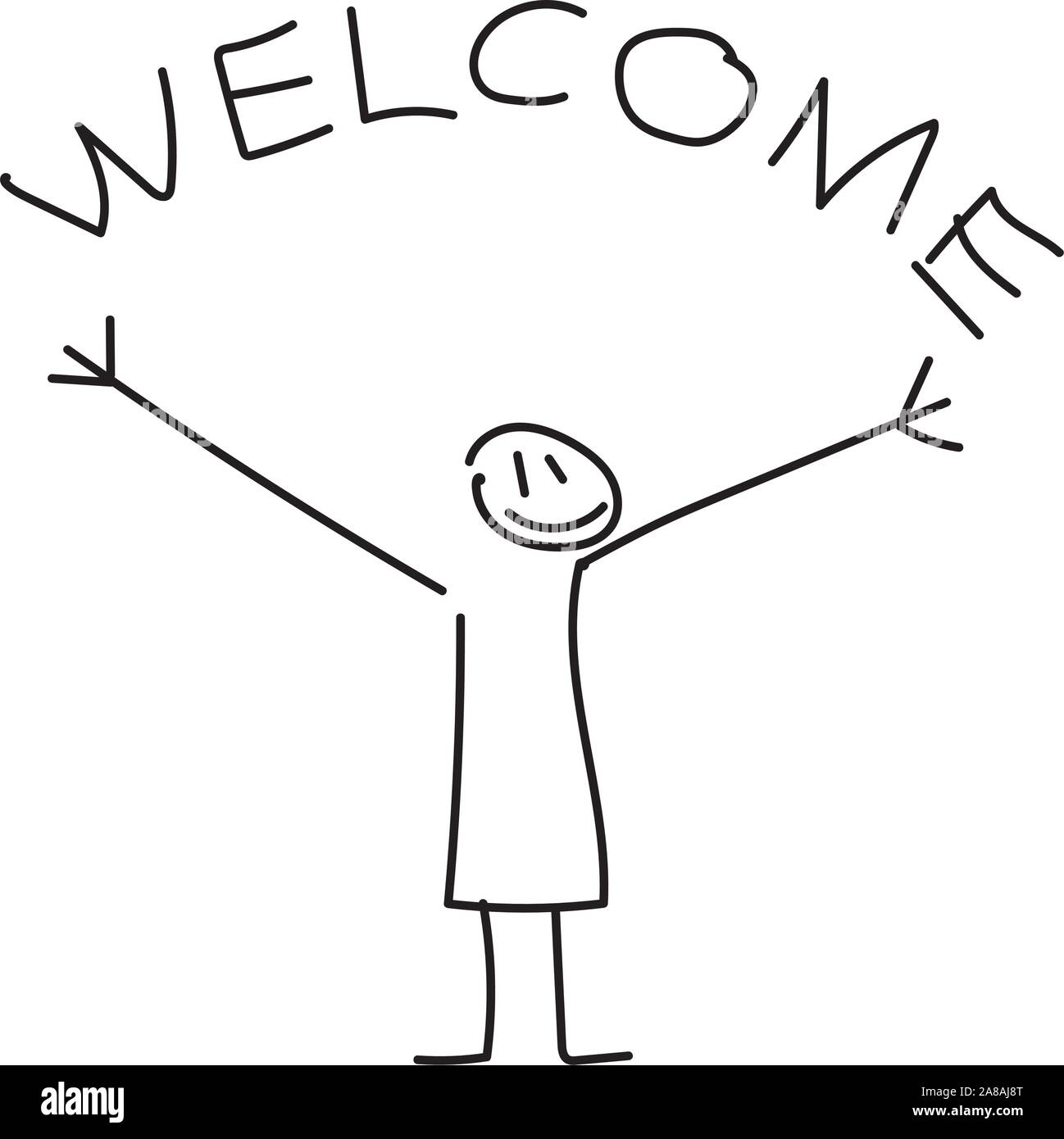 happy person welcoming with wide open hands Stock Vector Image & Art ...