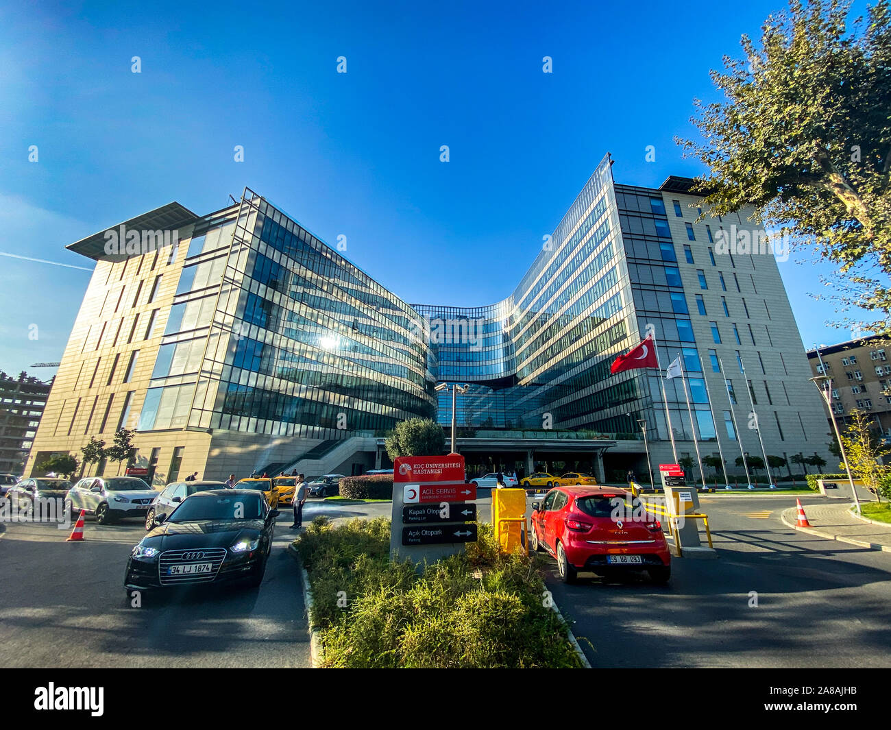 October 24, 2019. Turkey. Istanbul. University Hospital Koch. Facade new modern building ...