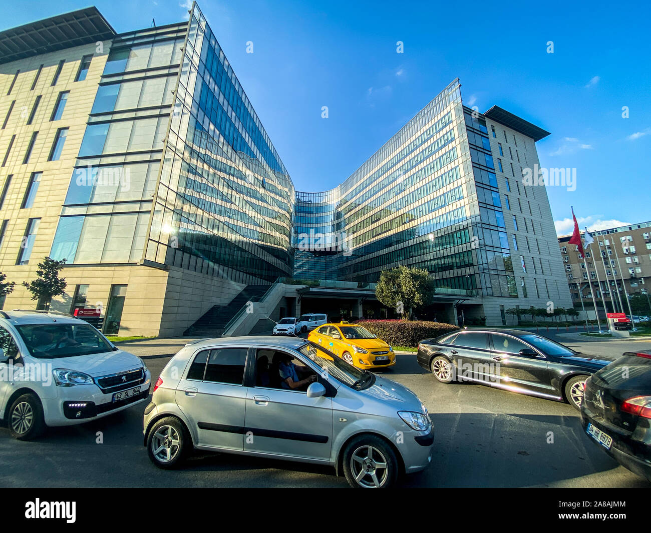 October 24, 2019. Turkey. Istanbul. University Hospital Koch. Facade ...