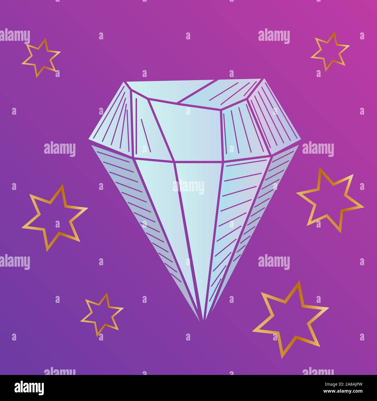 Beautiful pastel crystals drawing. Hand drawn illustration of natural ...