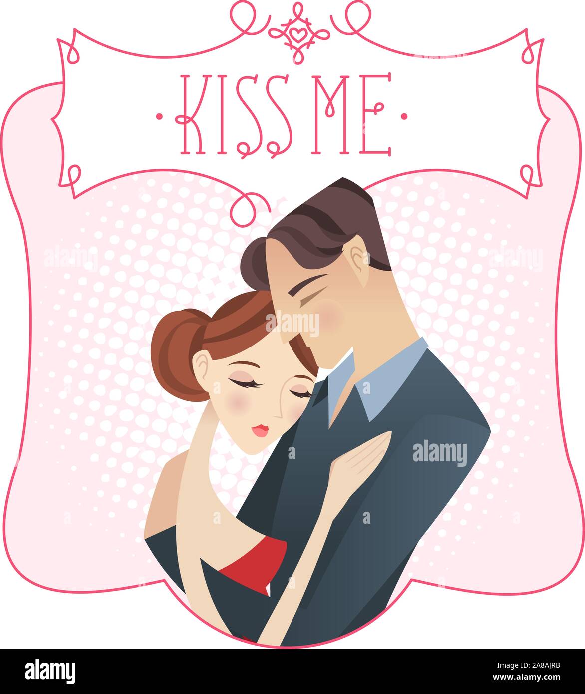 Couple hugging inside a frame background Stock Vector Image & Art - Alamy