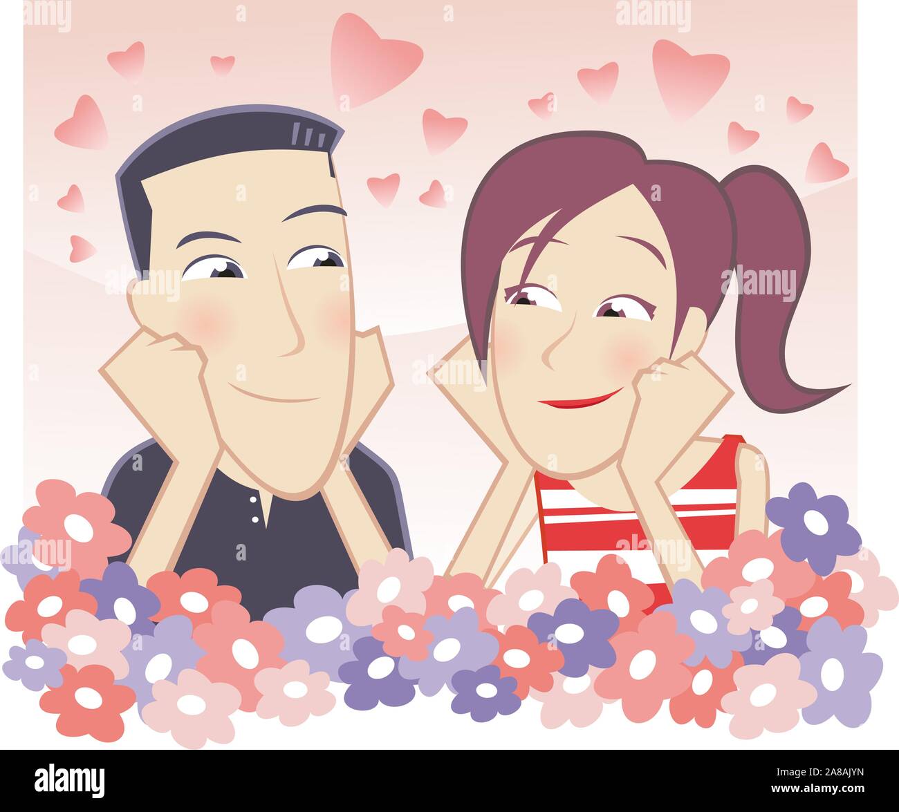 Two young people looking Stock Vector Images - Alamy