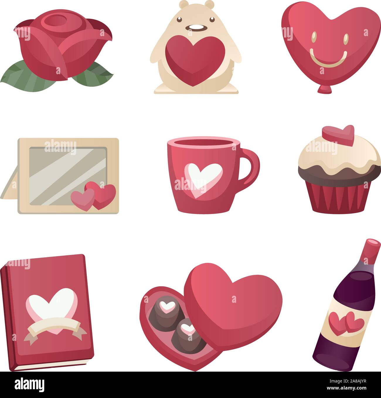 Valentine day cartoon icon presents Stock Vector Image & Art - Alamy