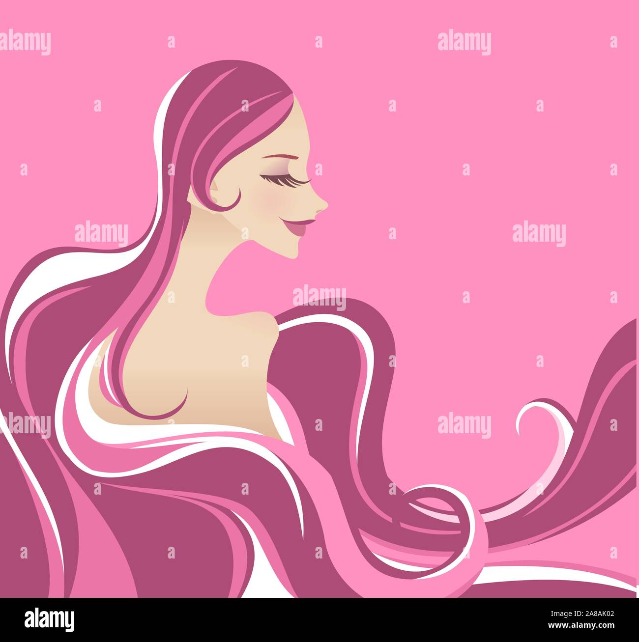 Flower long in hair Stock Vector Images - Alamy
