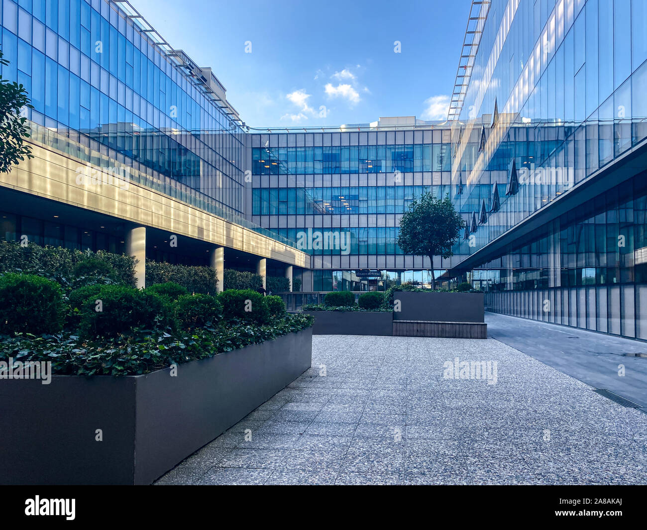 October 24, 2019. Turkey. Istanbul. University Hospital Koch. Facade ...