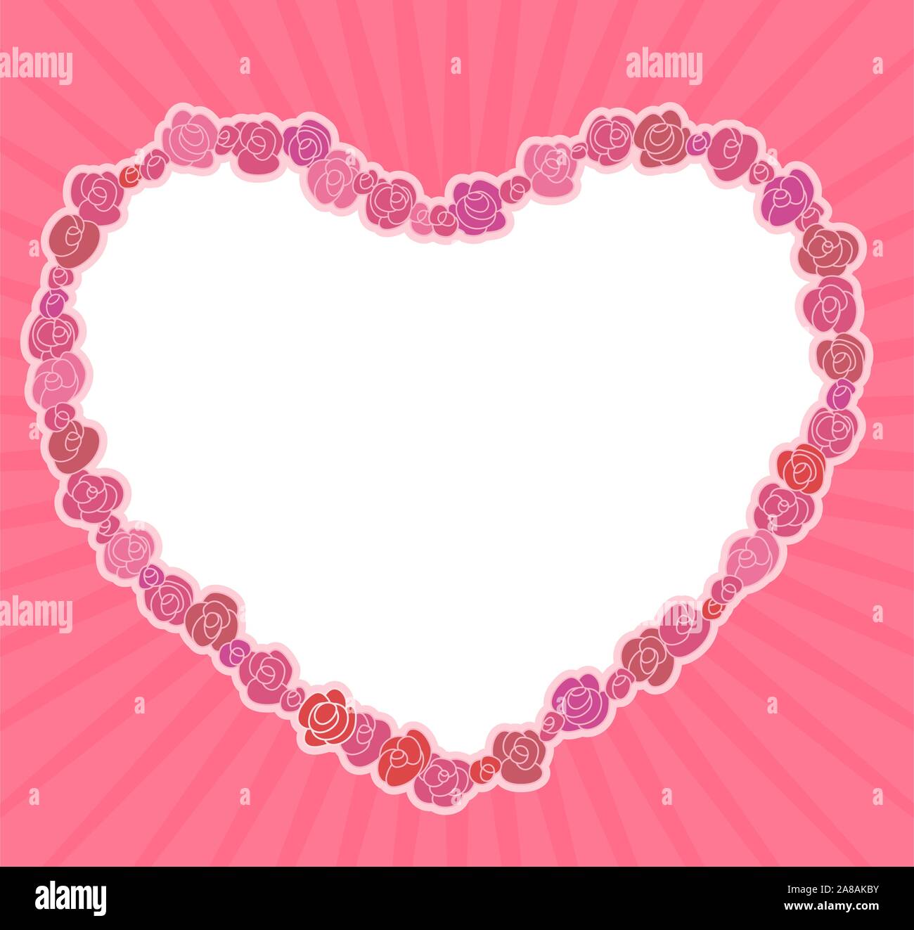 Rose heart shape frame vector illustration Stock Vector Image & Art - Alamy