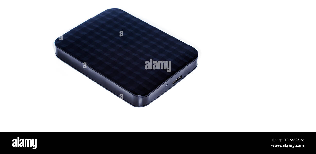 External portable hard disk drive isolated on white background - USB ...