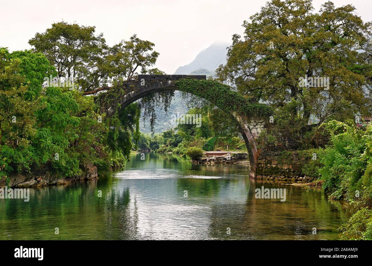 Fuli Bridge, oriental arched stone bridge in Guangxi, China Stock Photo ...