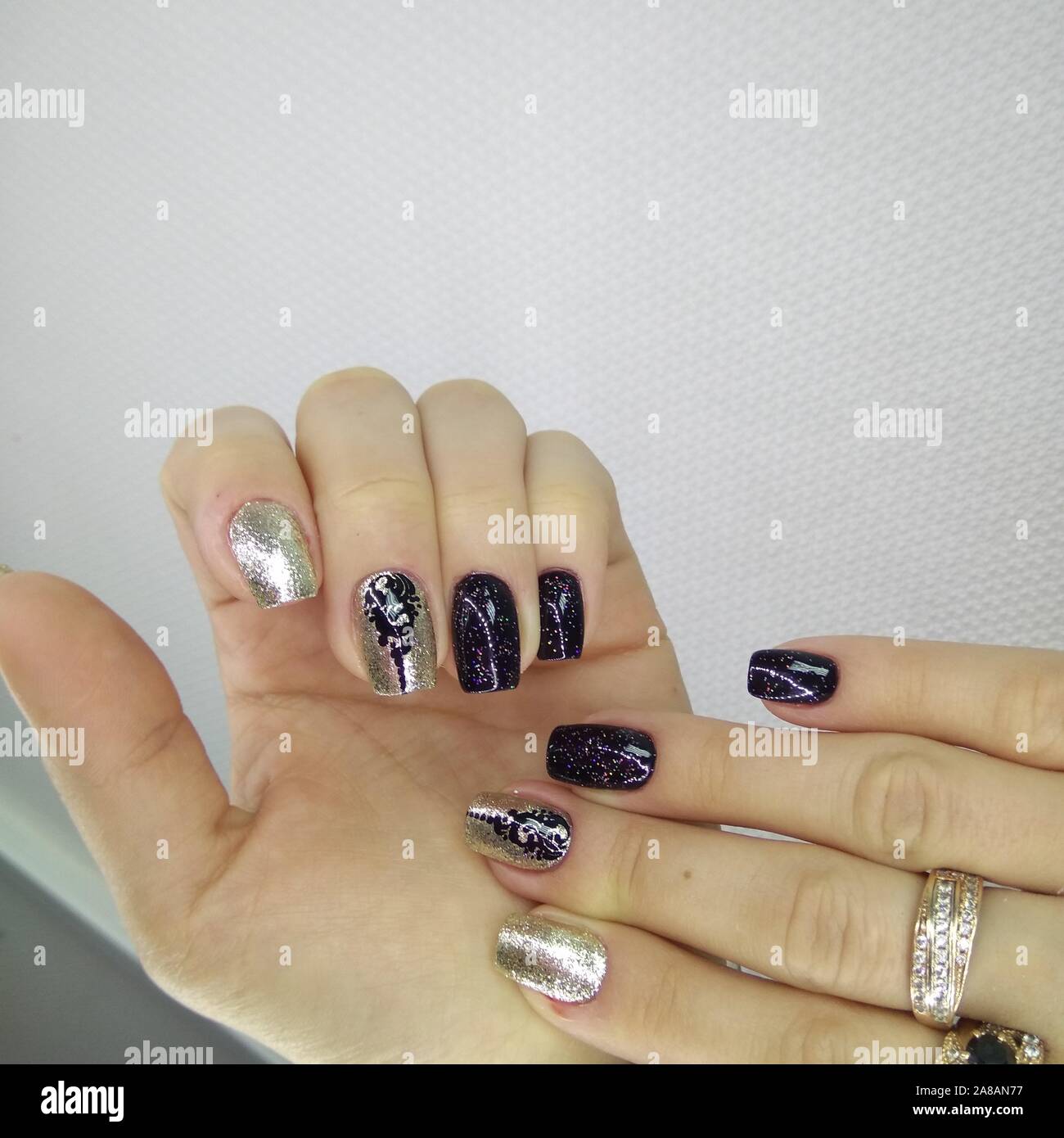 Closeup photo of a beautiful female hands with elegant manicure Stock ...