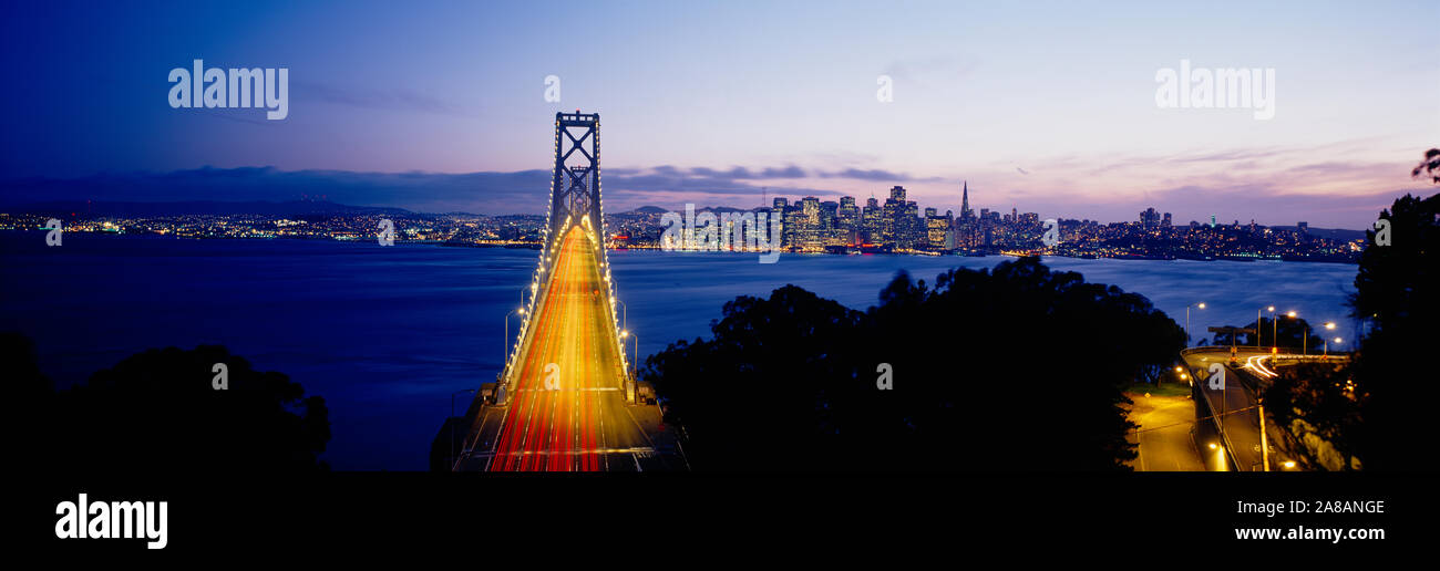Bridge over a bay, Bay Bridge, San Francisco, California, USA Stock ...