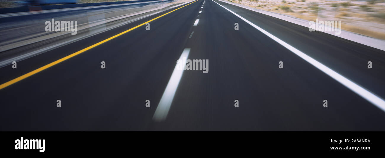Straight two lane highway hi-res stock photography and images - Alamy