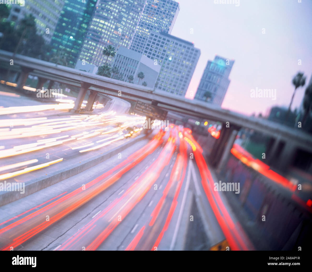 USA, California, Los Angeles, Freeway traffic in Los Angeles city Stock ...