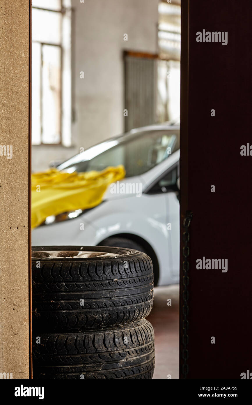 Back of a garage #2 Stock Photo - Alamy