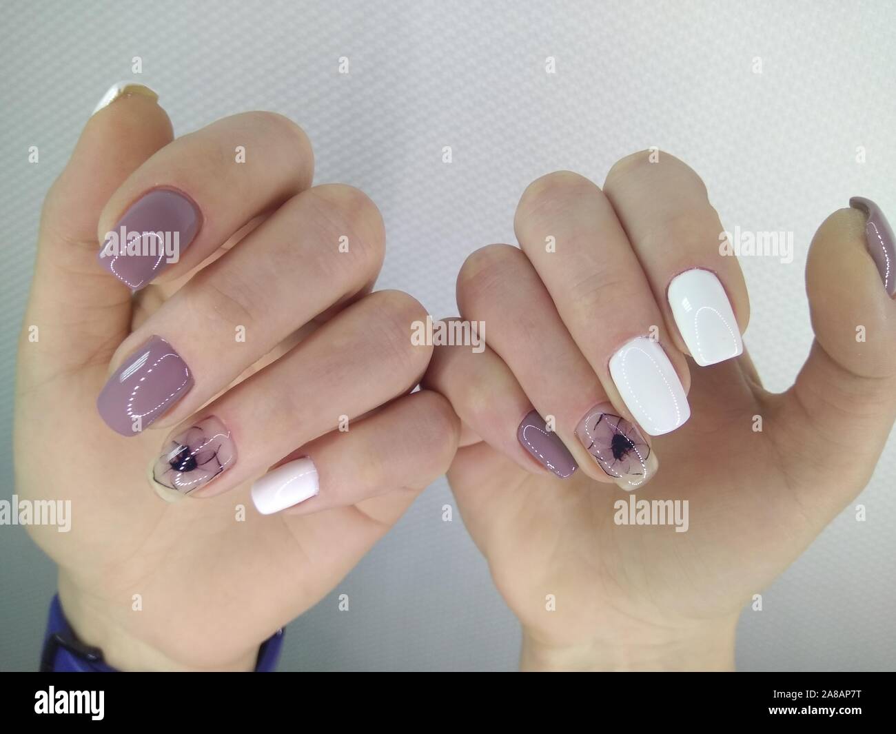 Closeup photo of a beautiful female hands with elegant manicure Stock ...