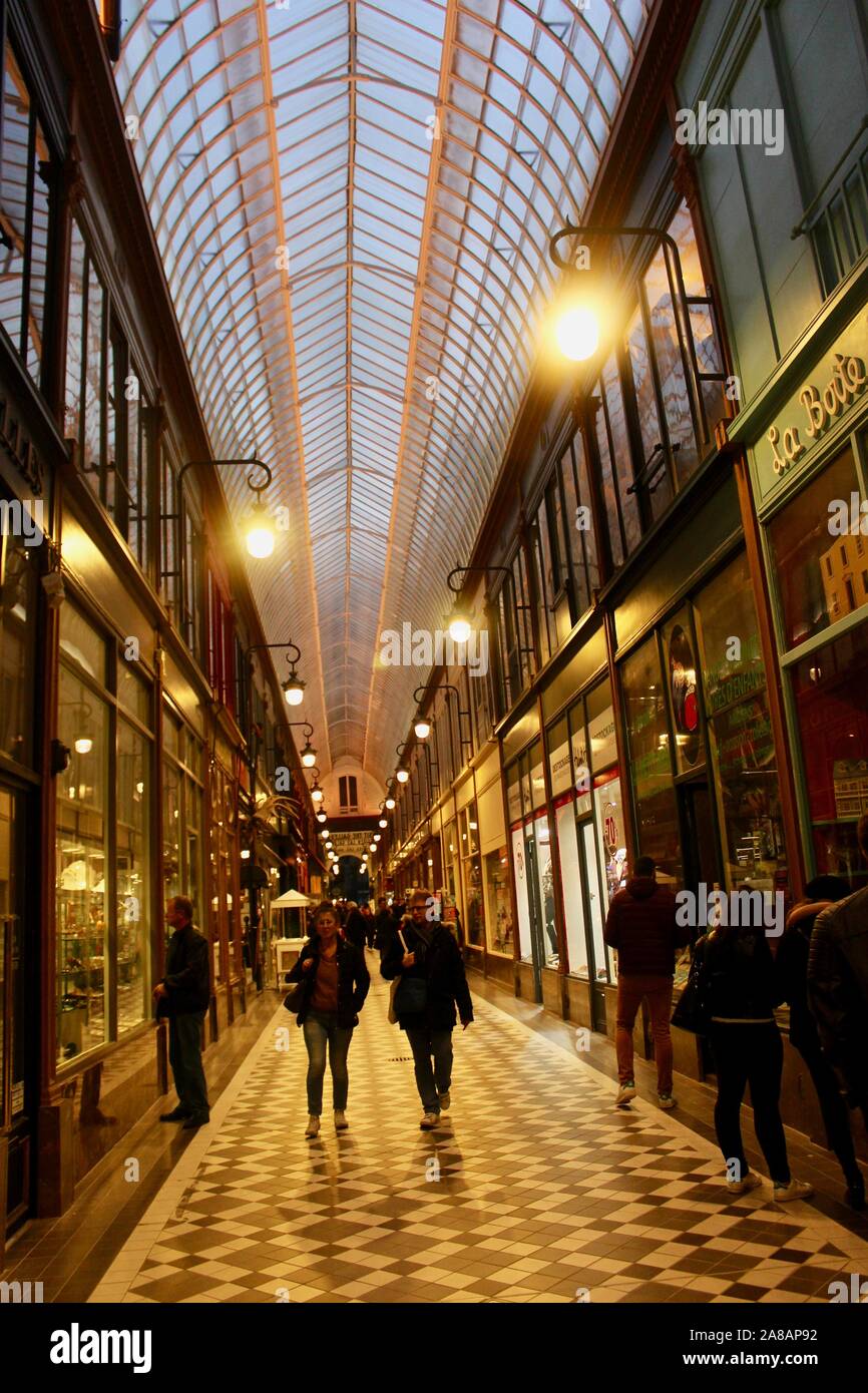 shops in the historic passage jouffroy paris france Stock Photo - Alamy