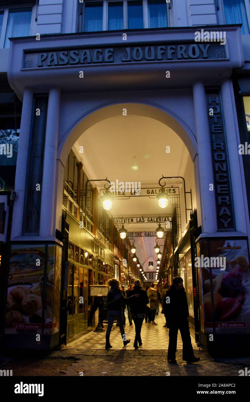 shops in the historic passage jouffroy paris france Stock Photo - Alamy
