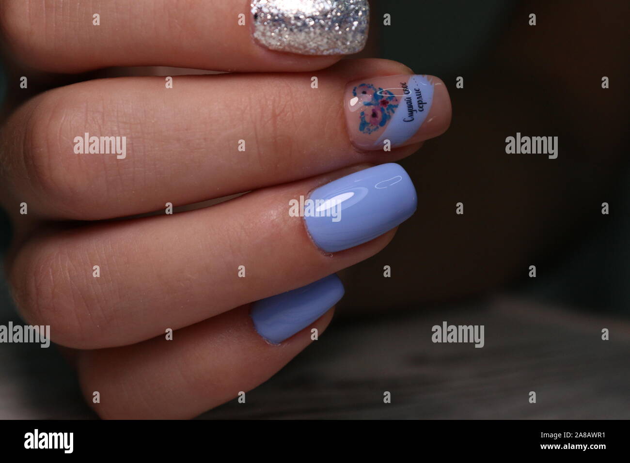 Closeup photo of a beautiful female hands with elegant manicure Stock ...