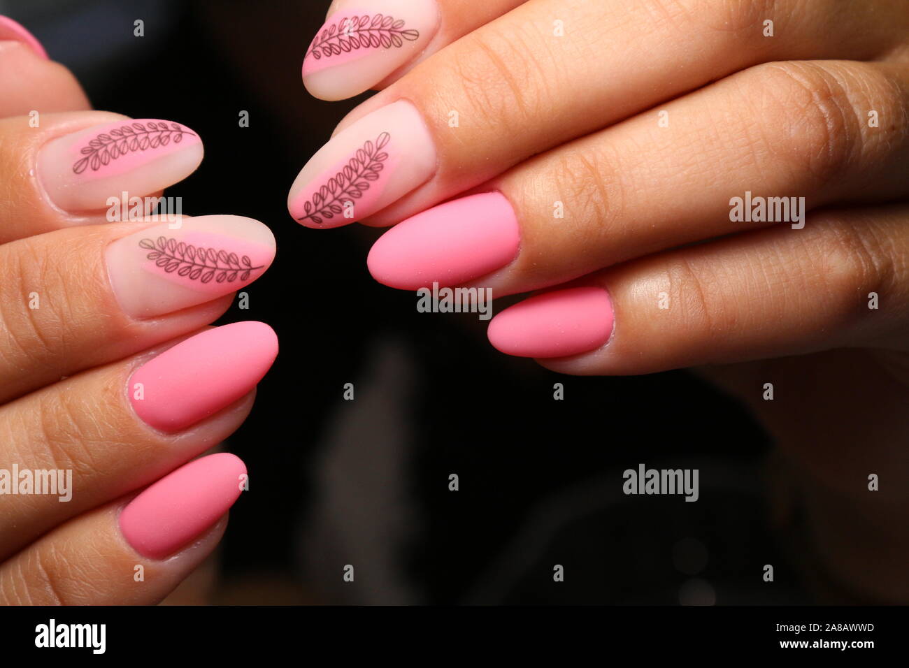 Closeup photo of a beautiful female hands with elegant manicure Stock ...