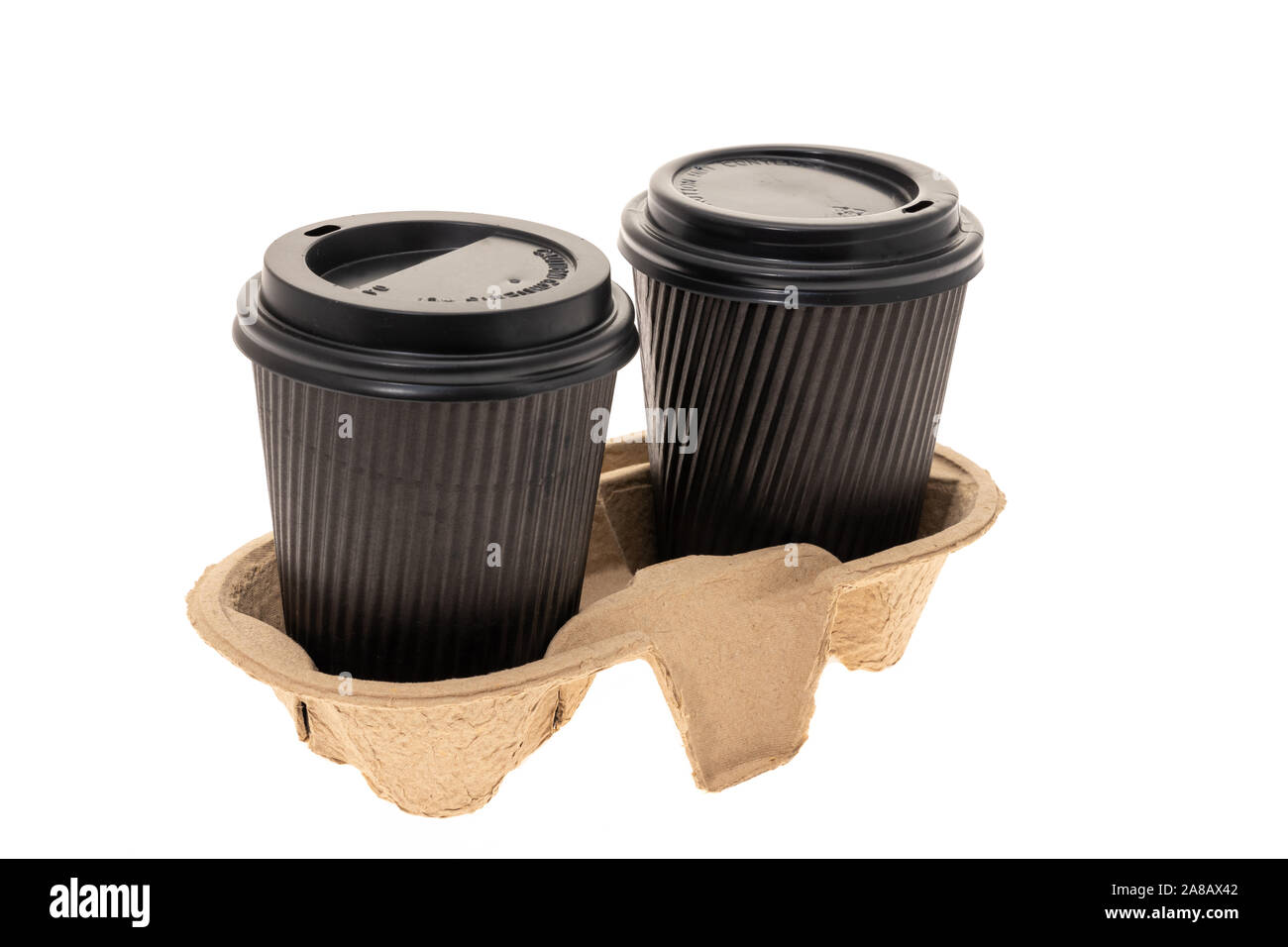 Two take out hot drinks in disposable cups - white background Stock ...