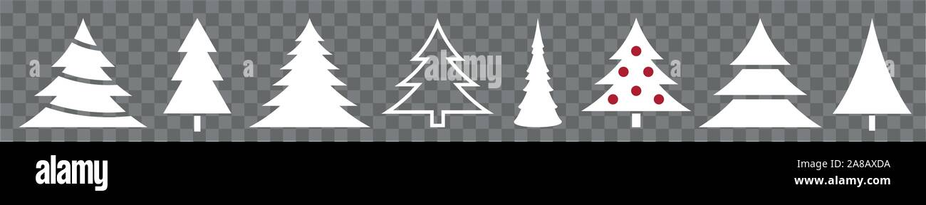 Christmas Tree White Icon | Fir Tree Adornment Illustration | x-mas ...