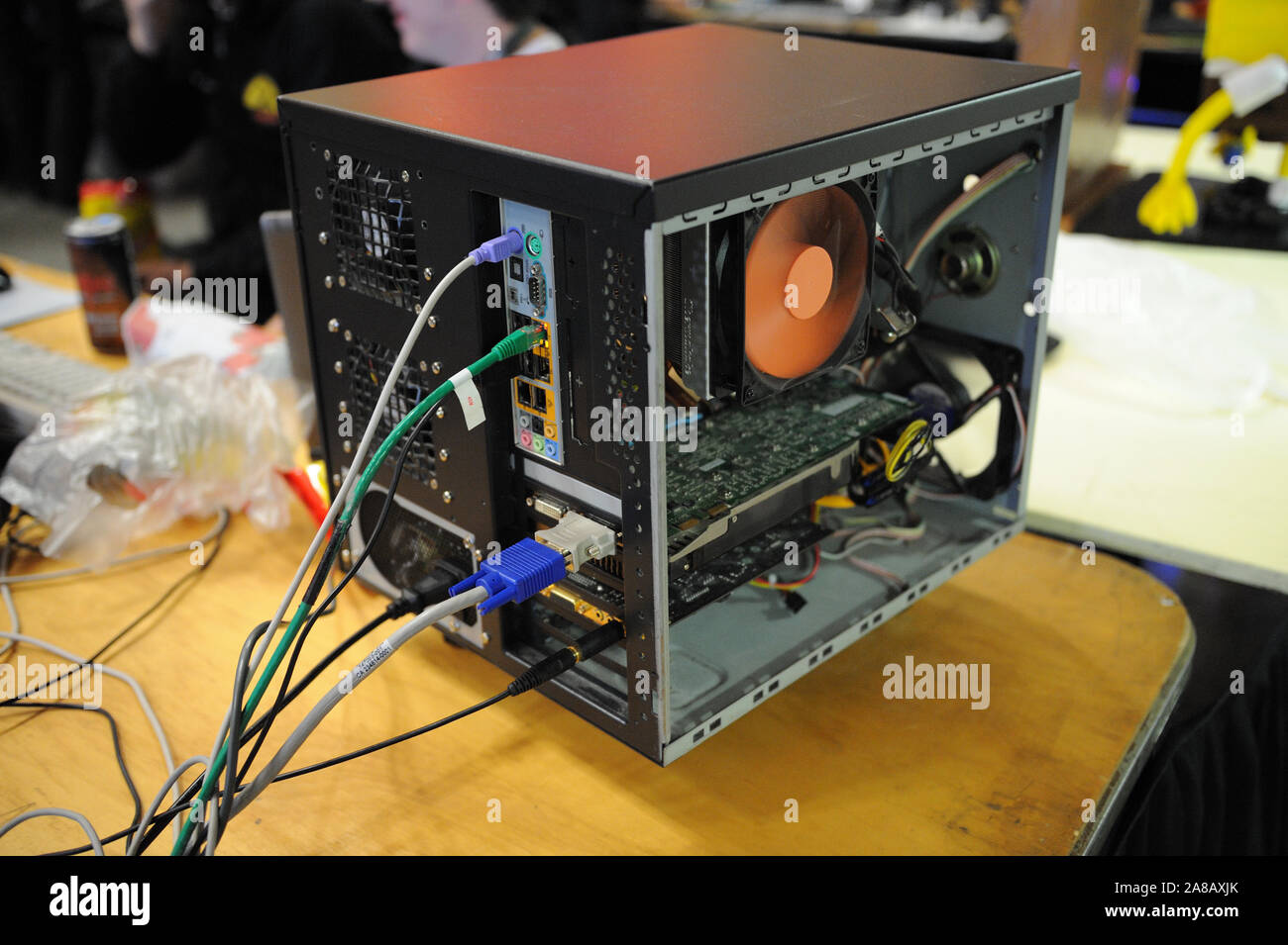 gamers competing in cyber games using computers, gaming consoles and ...