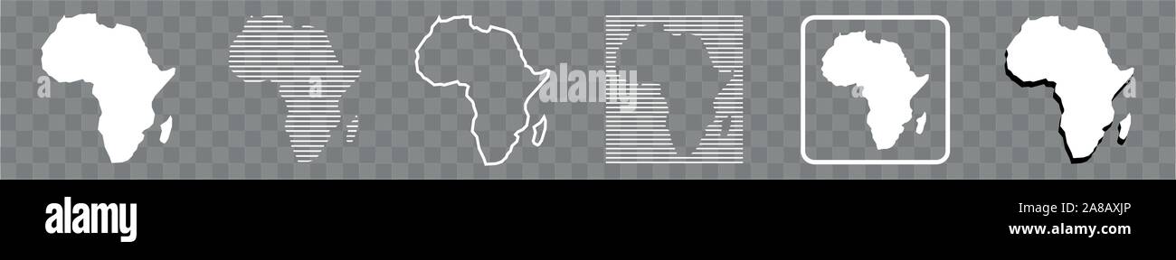 Africa Map White | African Border | Continent | Isolated Transparent ...