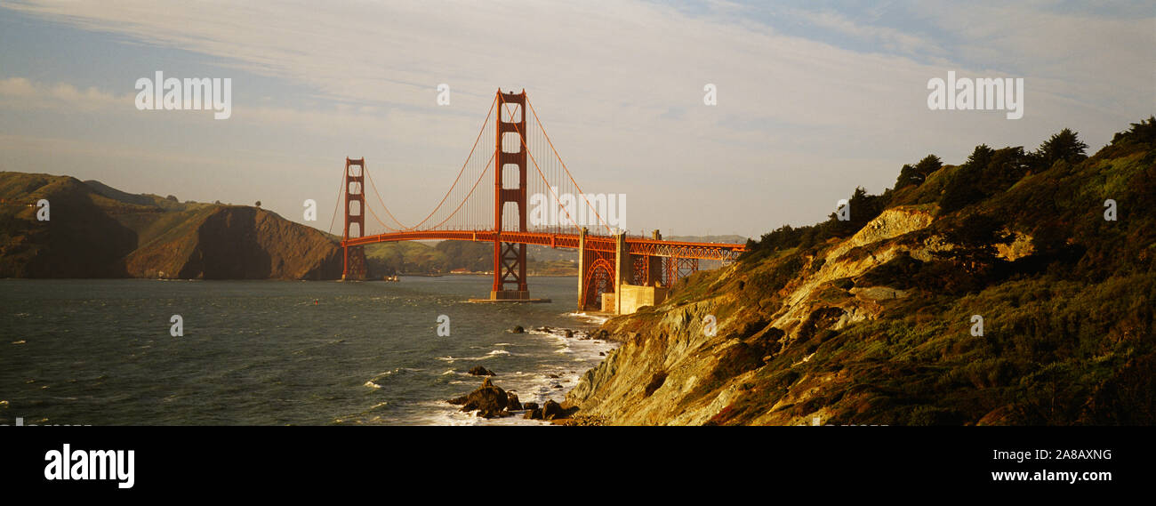Bridge over a bay, Golden Gate Bridge, San Francisco, California, USA ...