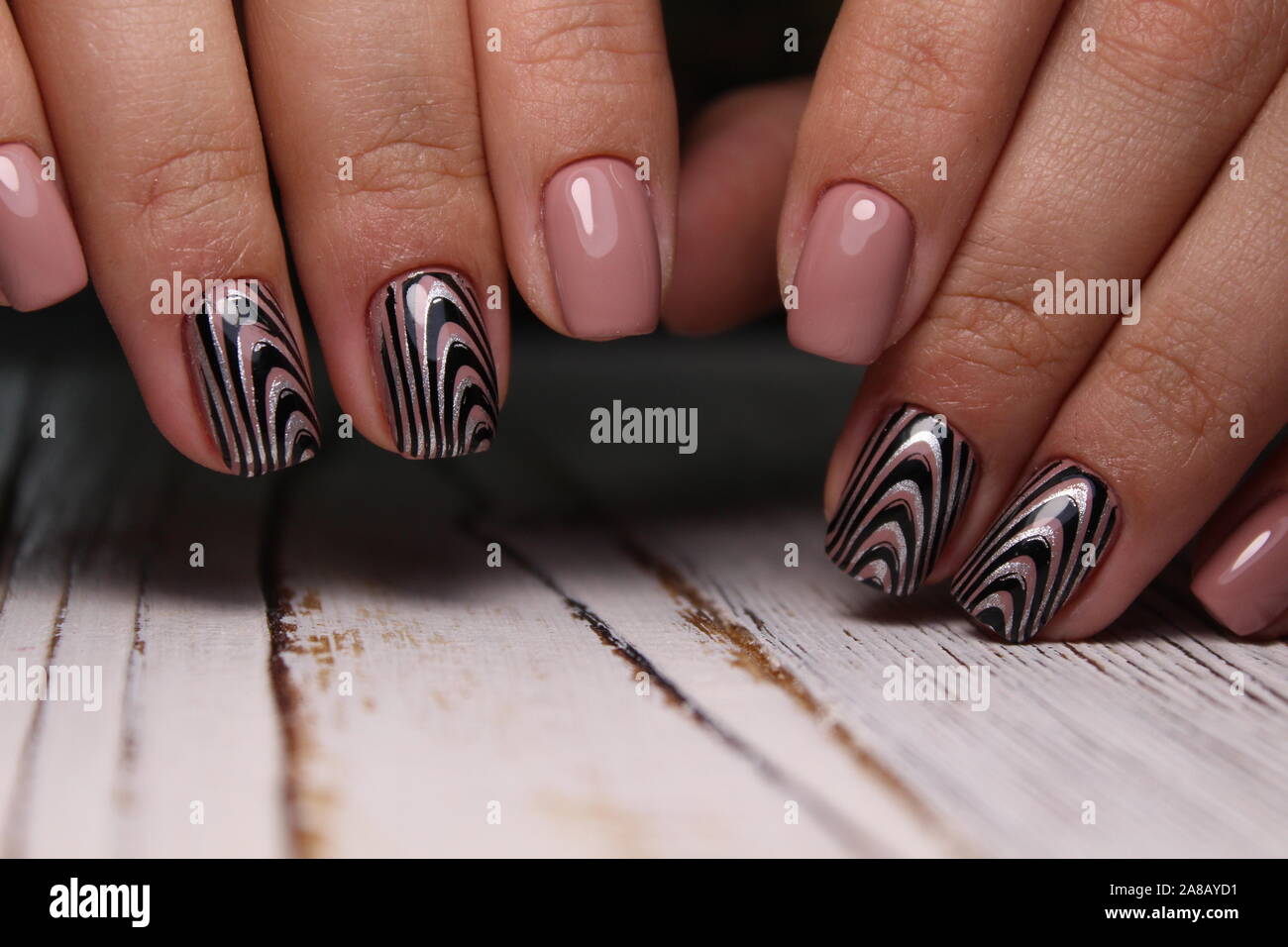Closeup photo of a beautiful female hands with elegant manicure Stock ...