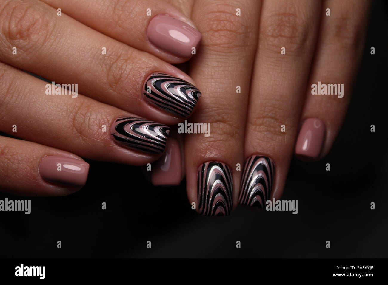 Closeup photo of a beautiful female hands with elegant manicure Stock ...