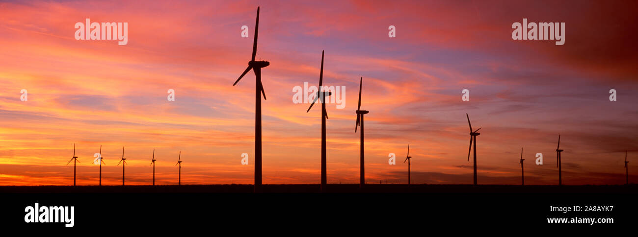 Wind Turbine In The Barren Landscape, Brazos, Texas, USA Stock Photo ...