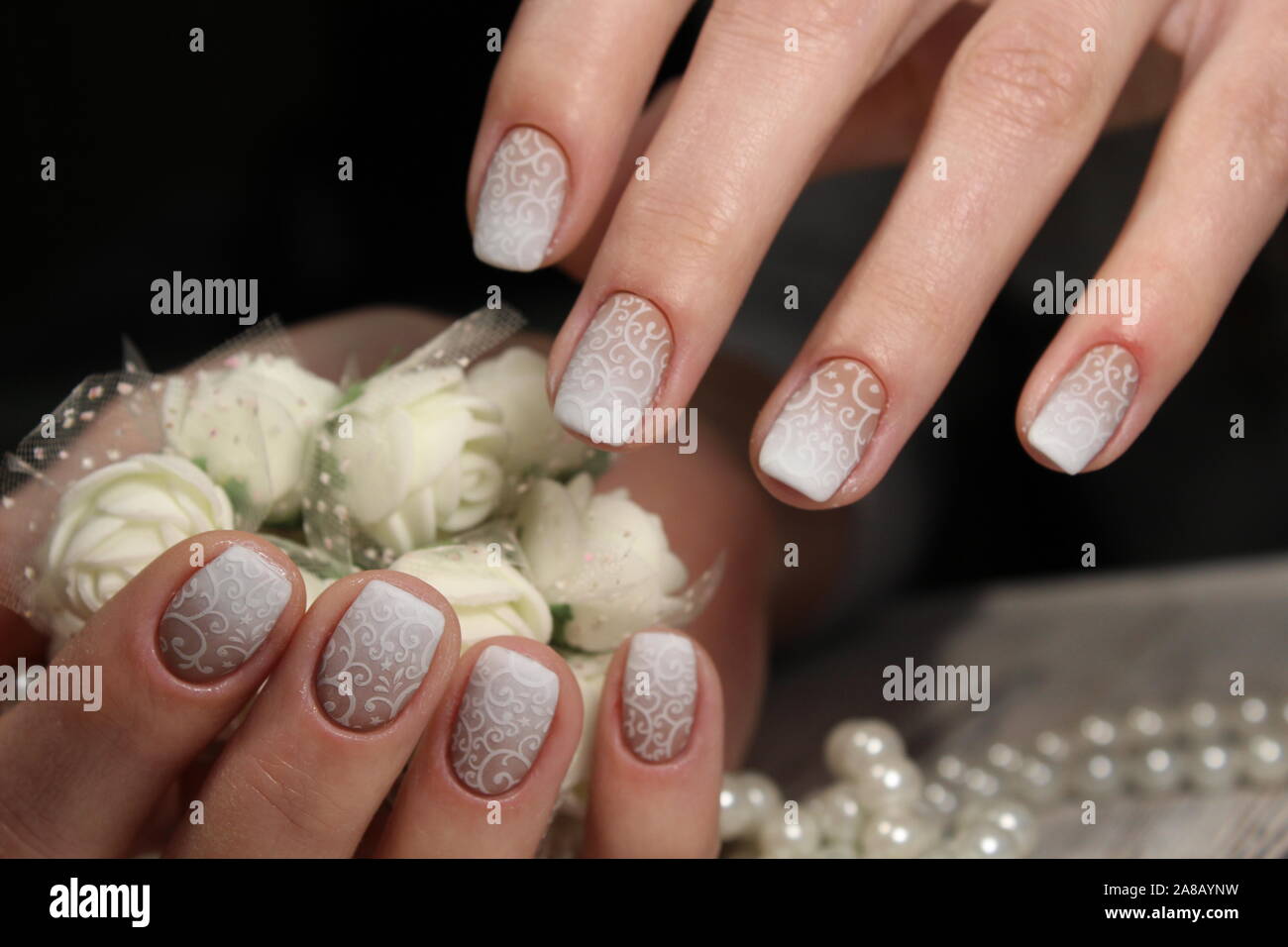Closeup photo of a beautiful female hands with elegant manicure Stock ...