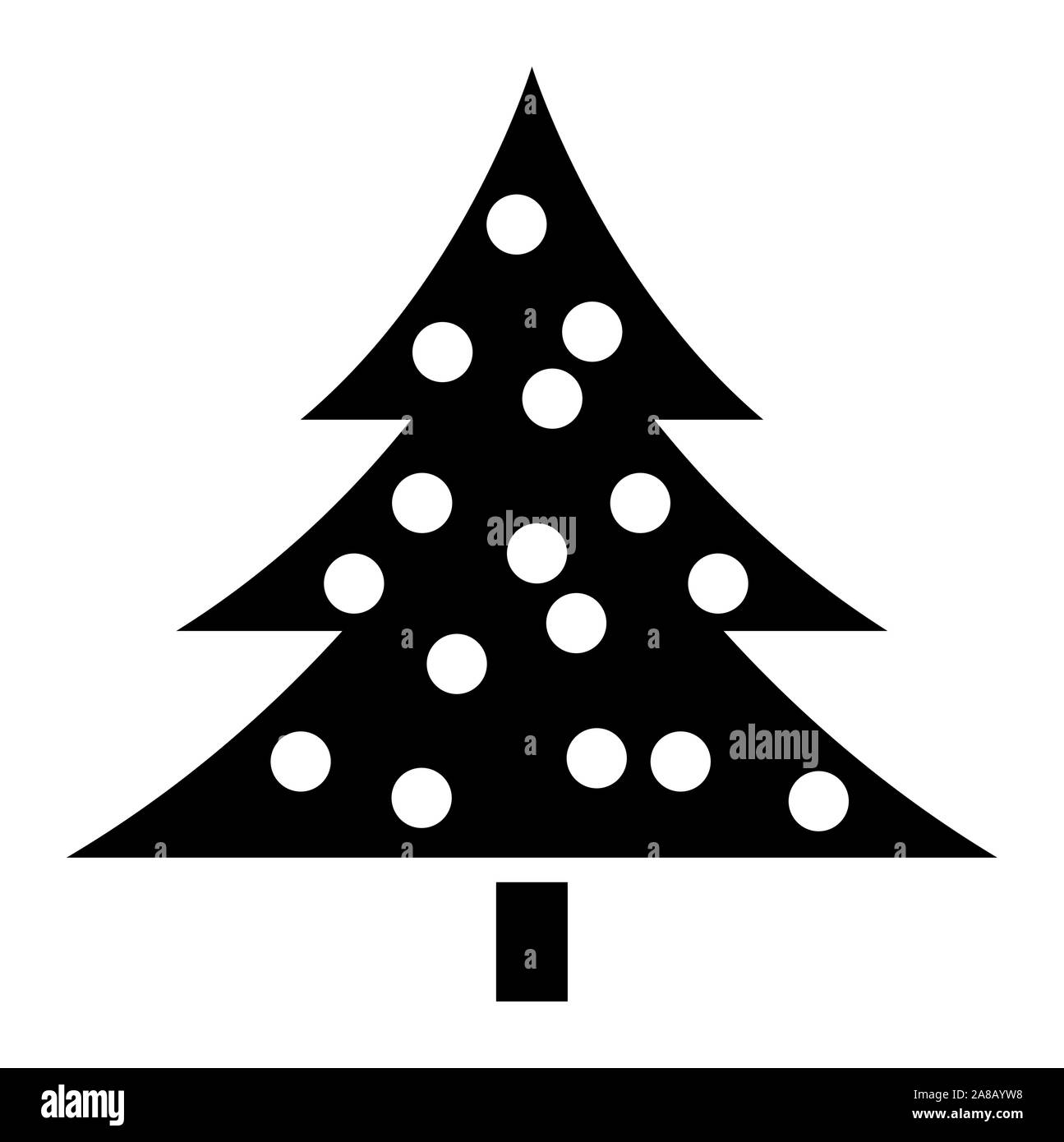 Christmas Tree Black Icon | Fir Tree Adornment Illustration | x-mas ...
