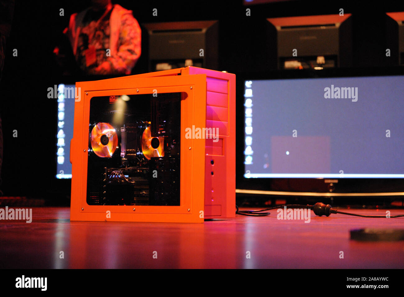 gamers competing in cyber games using computers, gaming consoles and ...