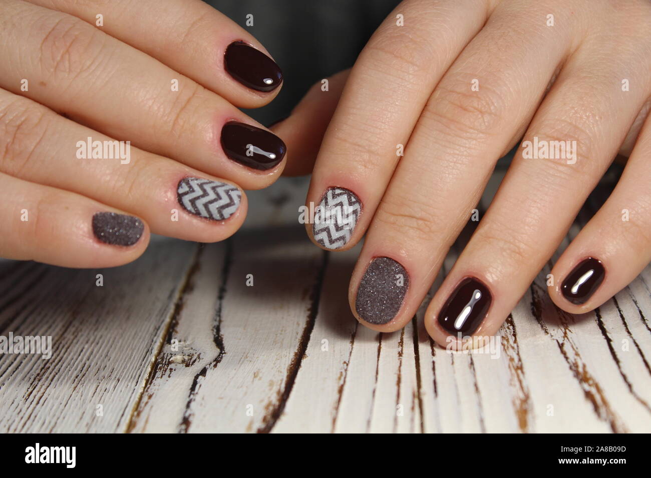 Closeup photo of a beautiful female hands with elegant manicure Stock ...
