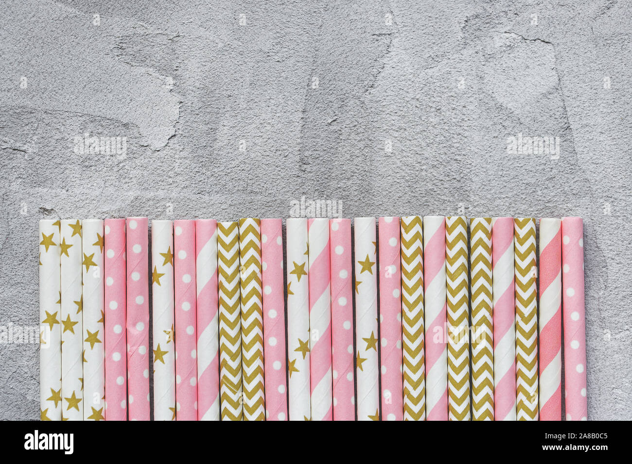 Paper straws background. Celebration concept. Copy space Stock Photo ...