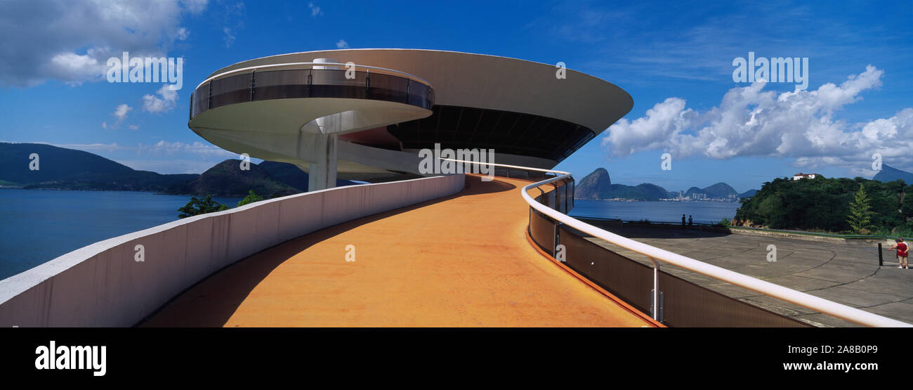 Spiral Walkway At A Museum, Niemeyer Museum Of Contemporary Arts, Rio ...