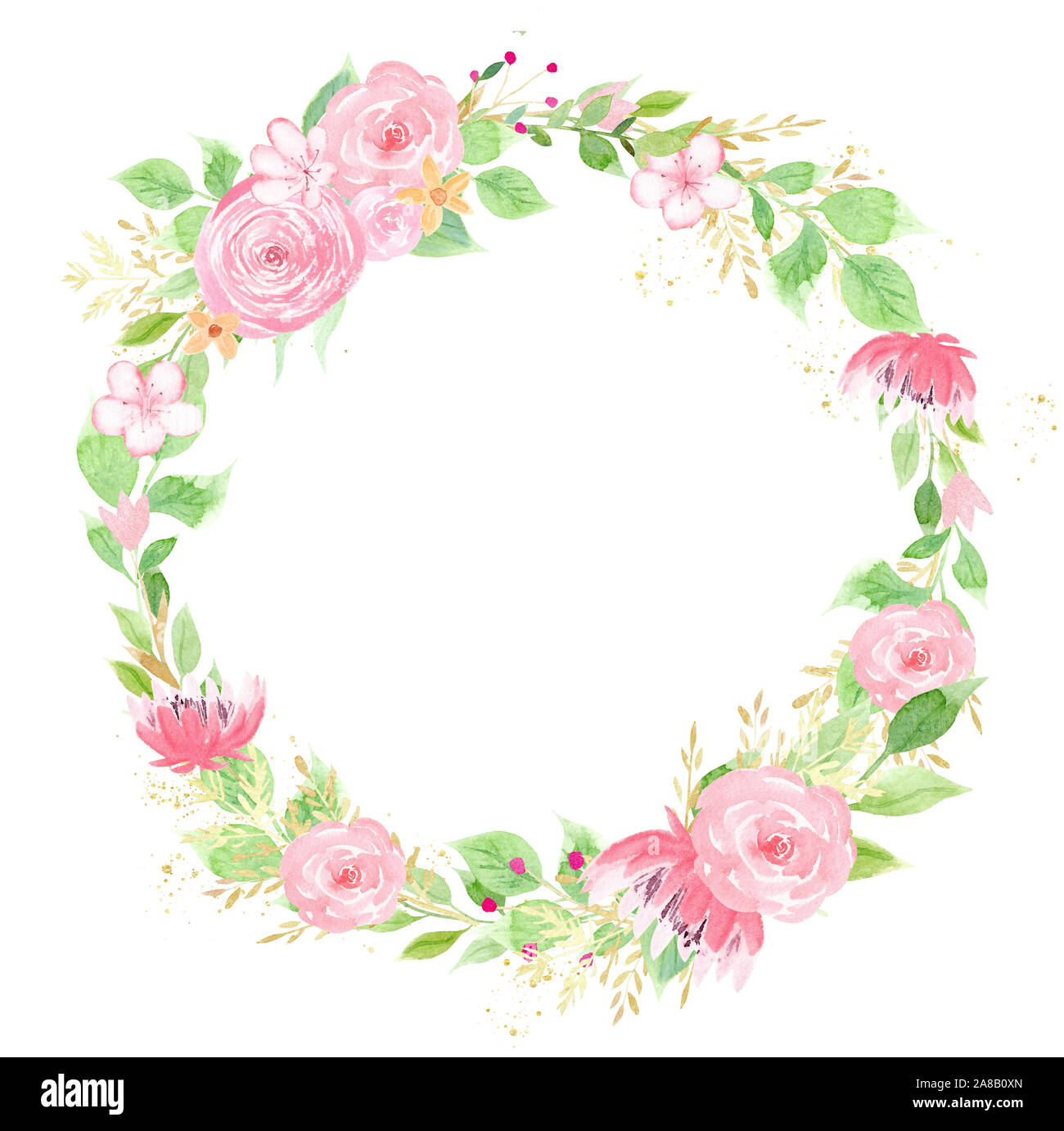 Materials Vintage Pink Flower Wedding circle wreath Digital Download ...