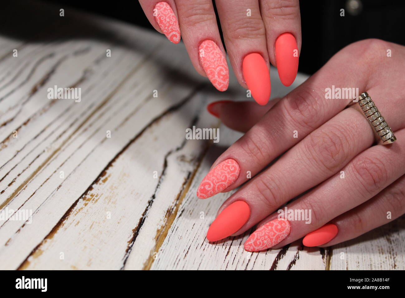Closeup photo of a beautiful female hands with elegant manicure Stock ...