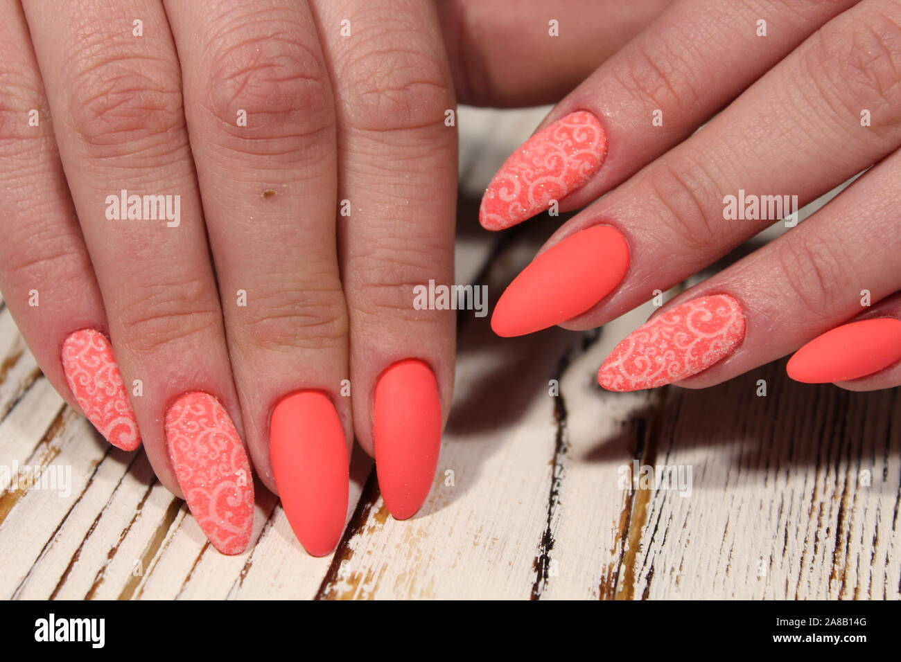 Closeup photo of a beautiful female hands with elegant manicure Stock ...