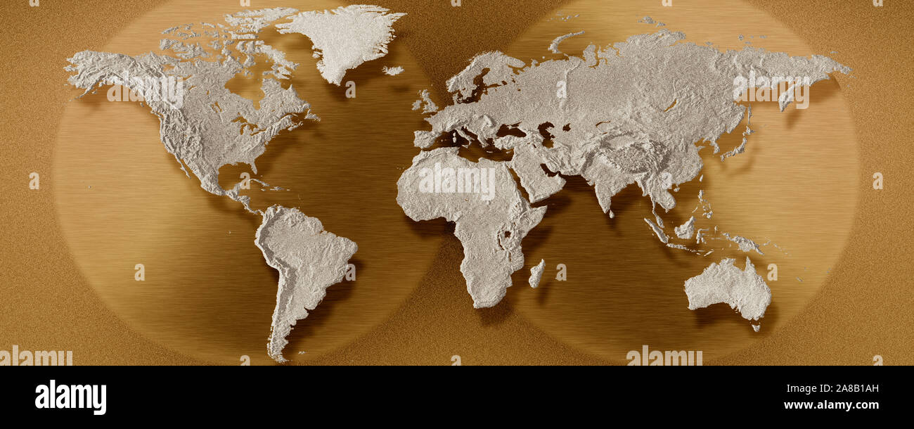 World map physical map hi-res stock photography and images - Alamy