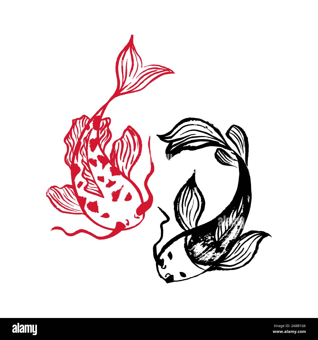 White japanese koi in Stock Vector Images - Alamy