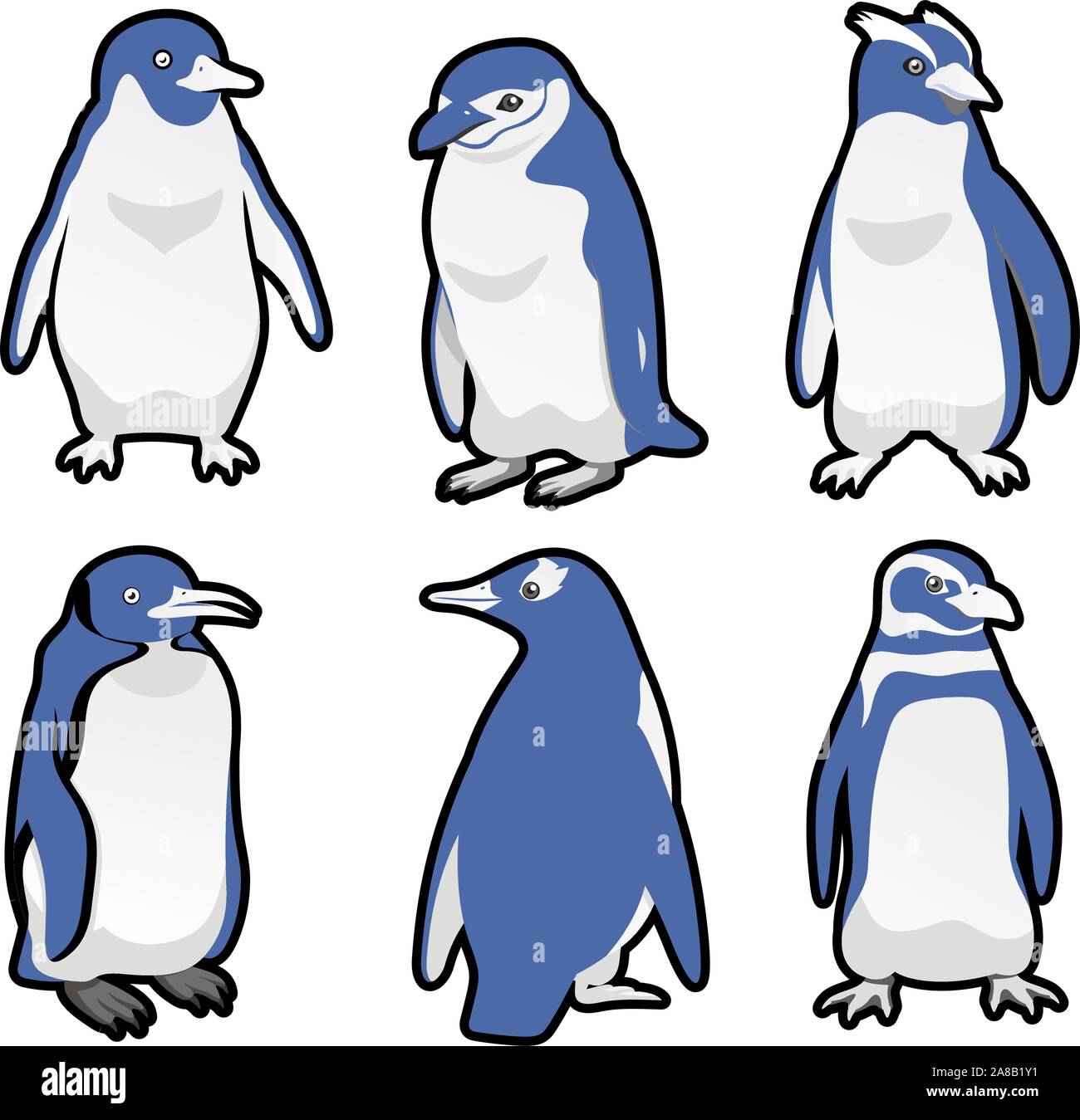Standing Penguin Set Vector Illustration Stock Vector Image & Art - Alamy