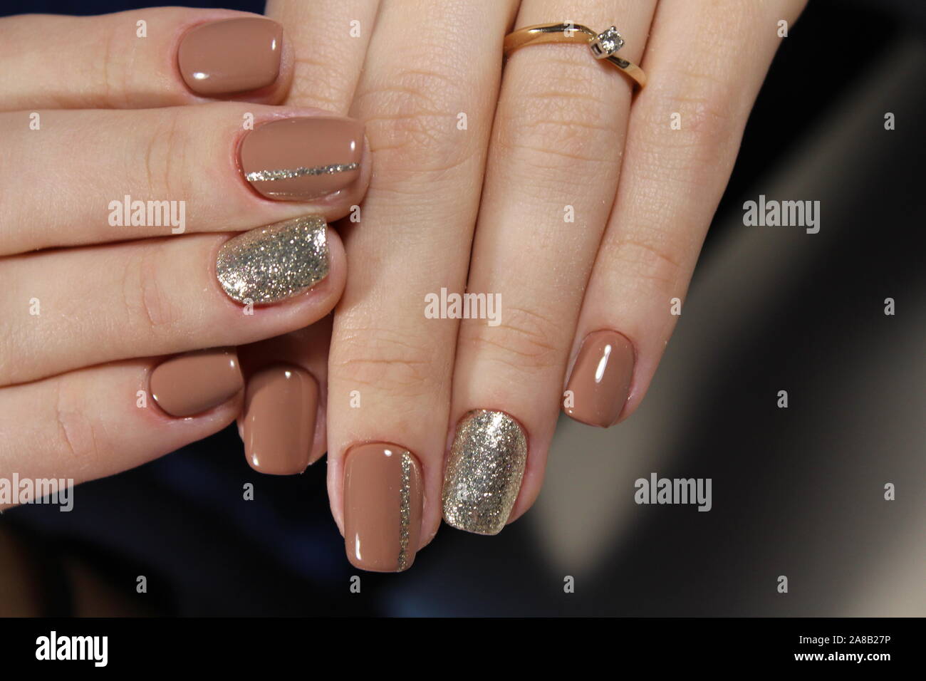 Closeup photo of a beautiful female hands with elegant manicure Stock ...
