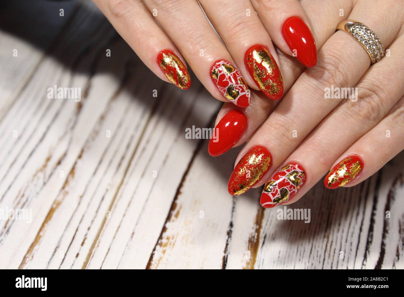 Closeup photo of a beautiful female hands with elegant manicure Stock ...