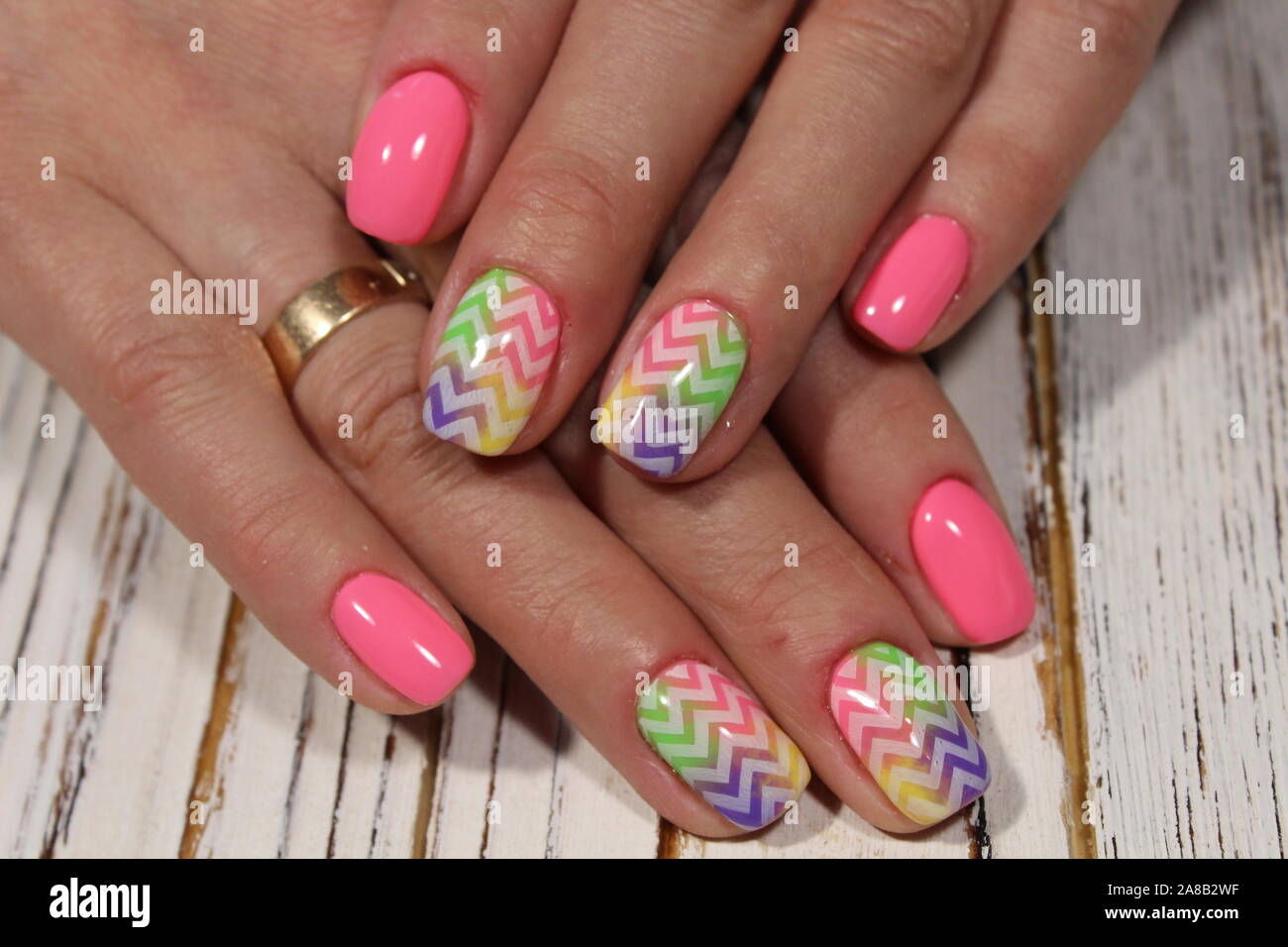Closeup photo of a beautiful female hands with elegant manicure Stock ...