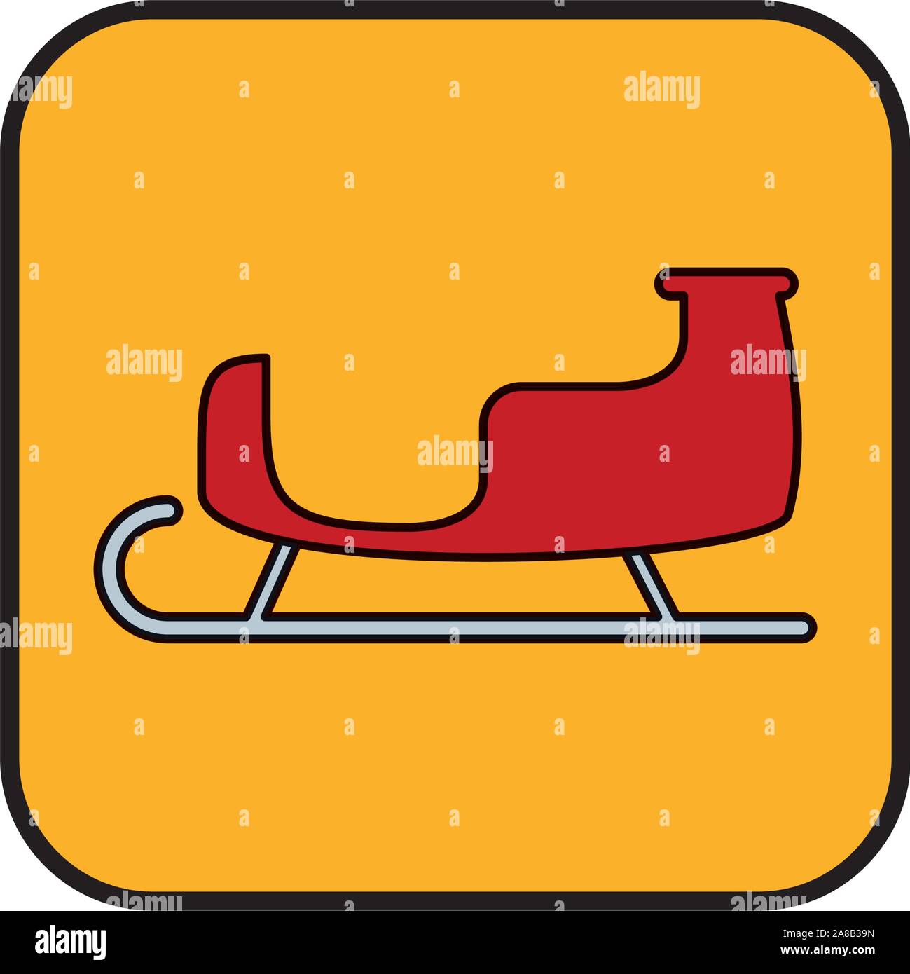 merry christmas sled carriage icon Stock Vector Image & Art - Alamy
