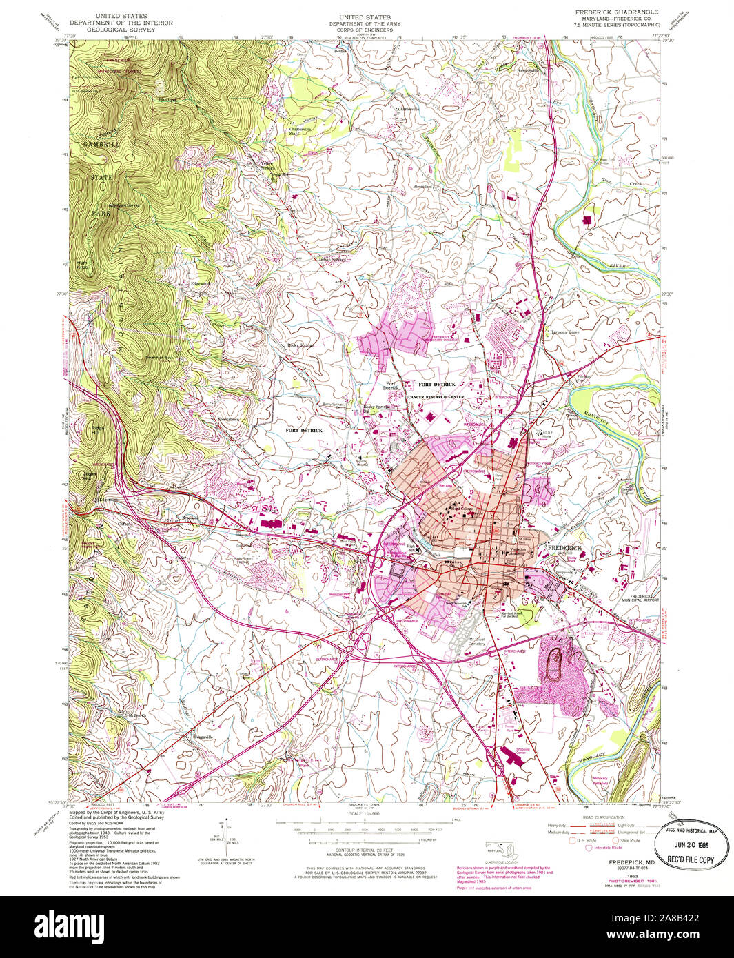 Frederick maryland map hi-res stock photography and images - Alamy